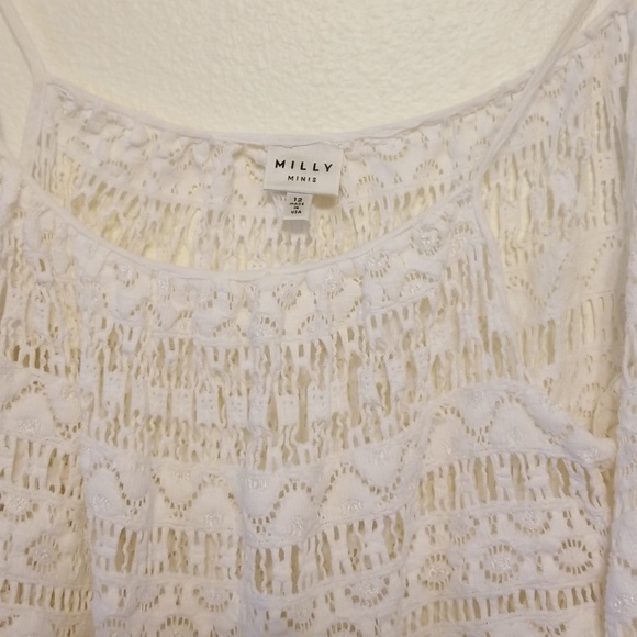 Milly Minis | Swim | Milly Minis Cabana White Crochet Highlow Coverup ...